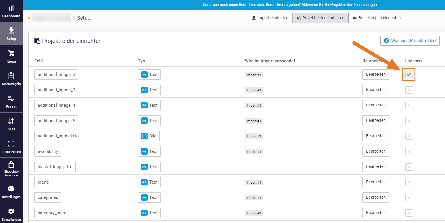 Felder im Mapping entfernen – Help Center - Channable