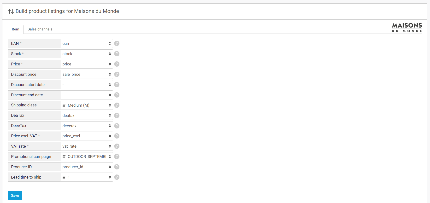 Setting up a Maisons du Monde API – Help Center - Channable