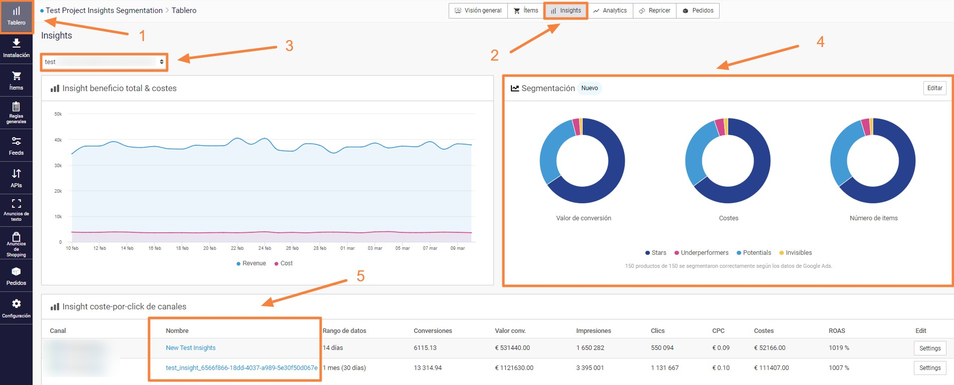 Panel de Segmentación – Channable