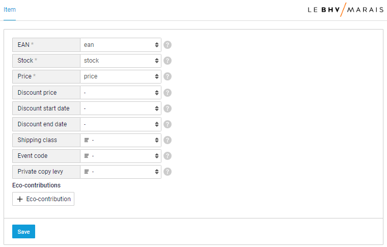 Setting up a Le BHV Marais API – Help Center - Channable