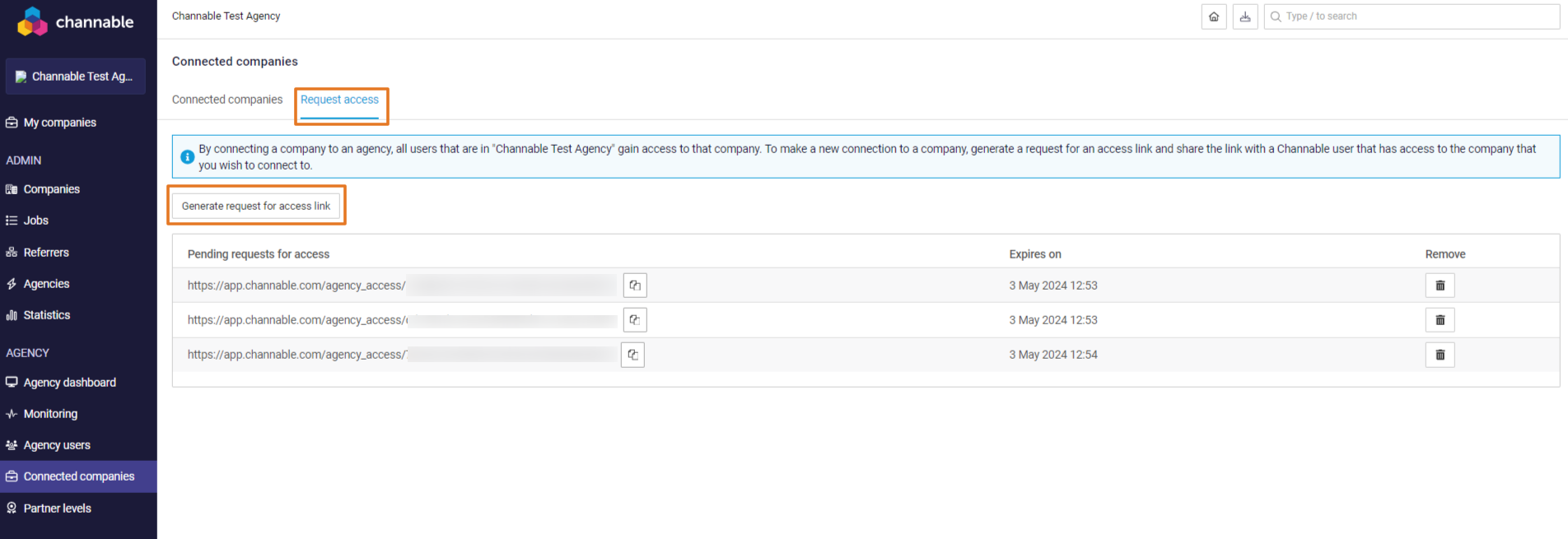 Agency Dashboard: Requesting access to the existing companies in Channable – Help Center - Channable