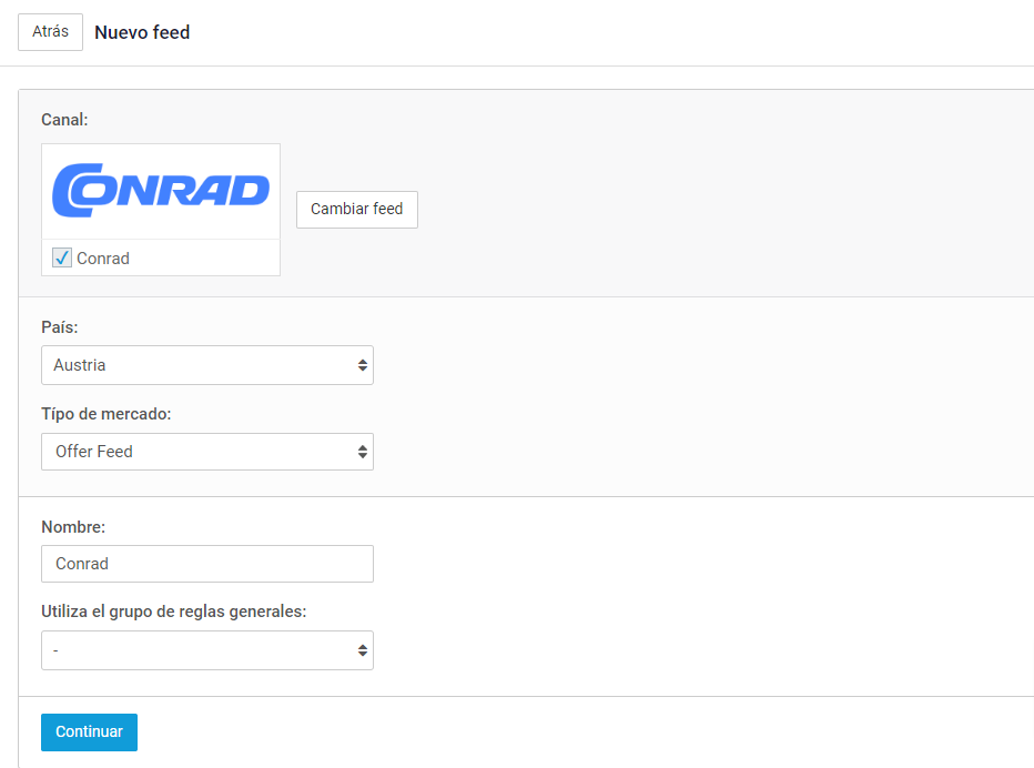 ¿Cómo Configurar un feed de Conrad? – Help Center - Channable