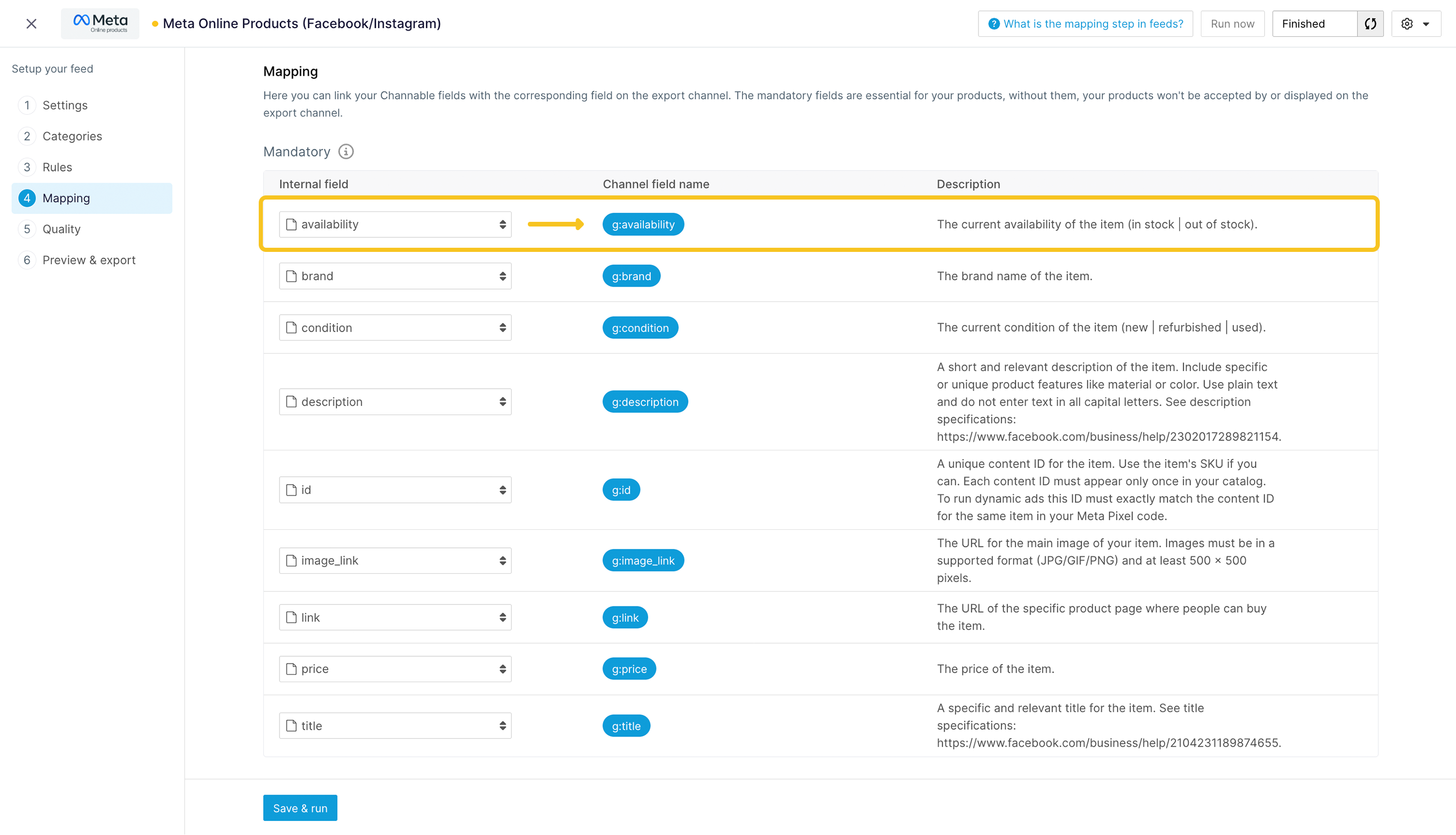 Feed setup - Quality step – Help Center - Channable