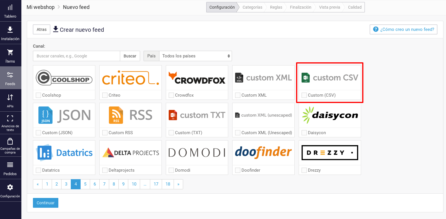 ¿Cómo configurar un feed CSV personalizado? – Channable